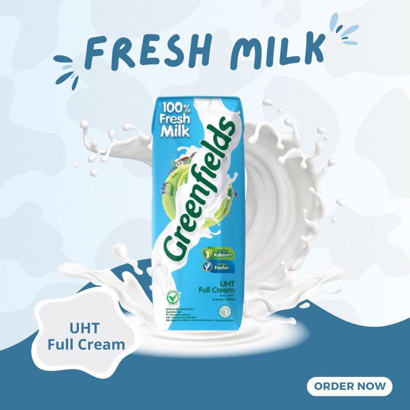 Jual Susu Greenfields UHT Full Cream 200 ml | Shopee Indonesia