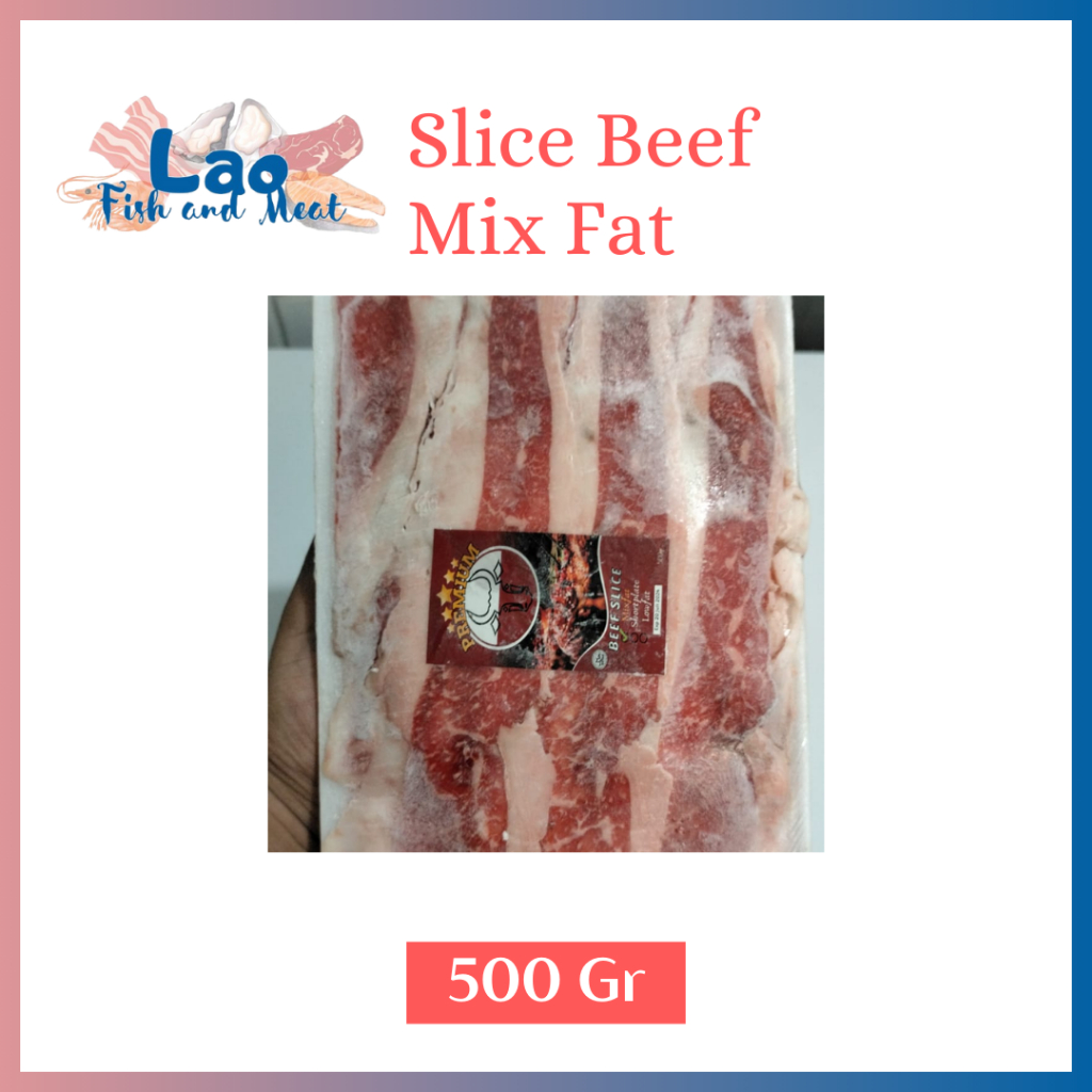 Jual Slice Beef Mix Fat Dominan Lemak Cocok Untuk Grill Lemak 60% / 500 ...