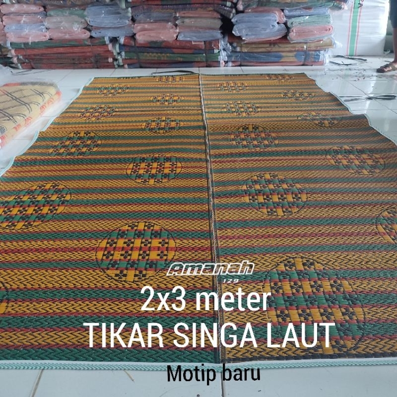 Jual Tikar Singa Laut Samak Lipat Plastik motip baru 2x3 meter | Shopee ...
