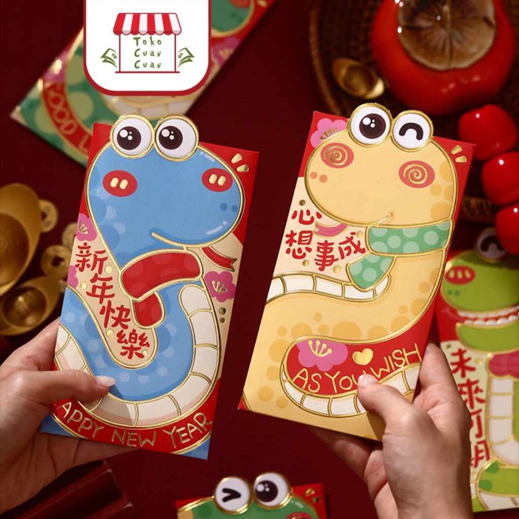 Jual TCC ISI 6&4 PCS ANGPAO 2025 BAHAN KARTON TEBAL Cute Snake Little ...