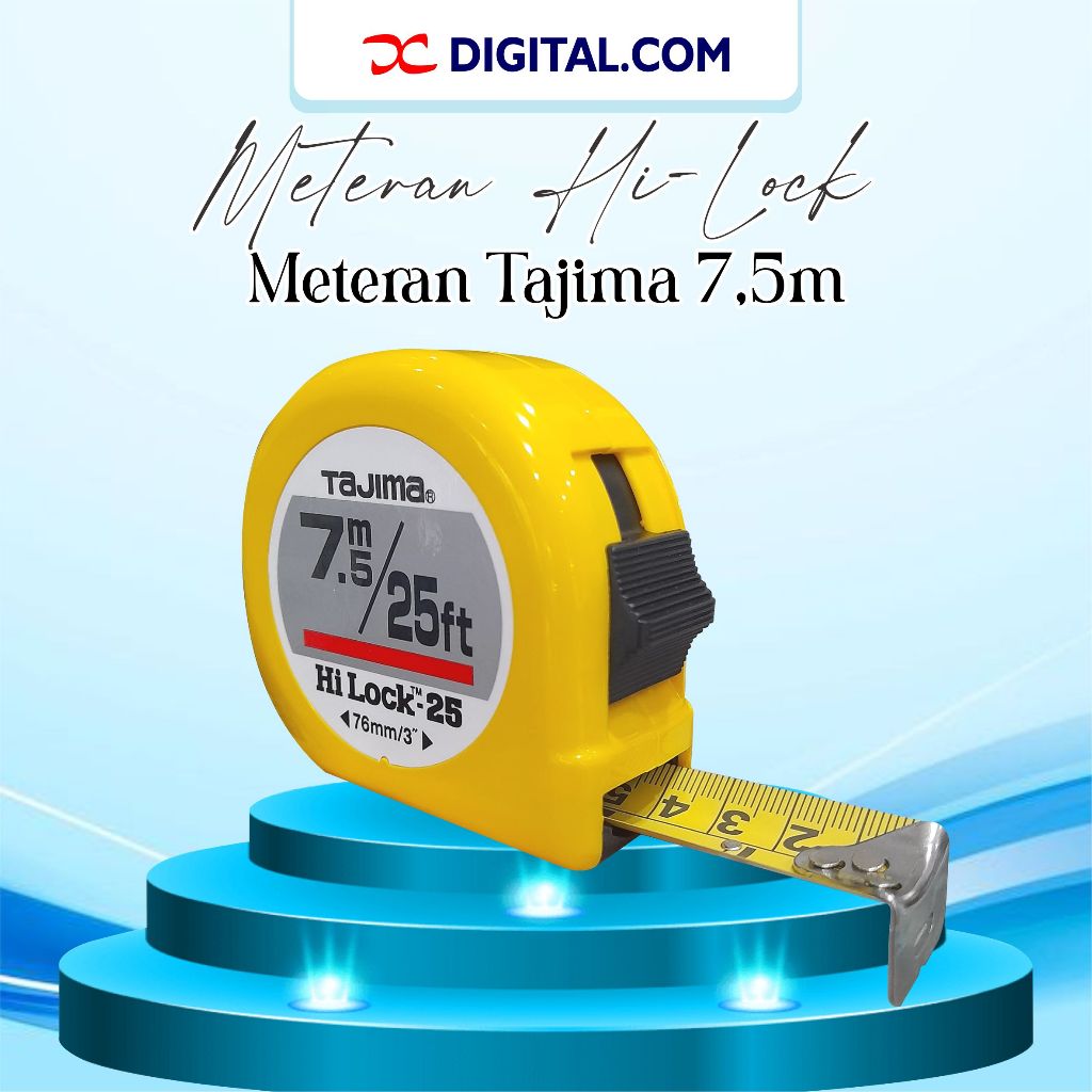 Jual Meteran Hi-Lock Tajima 7,5 meter Kuning Measuring Tape | Shopee ...