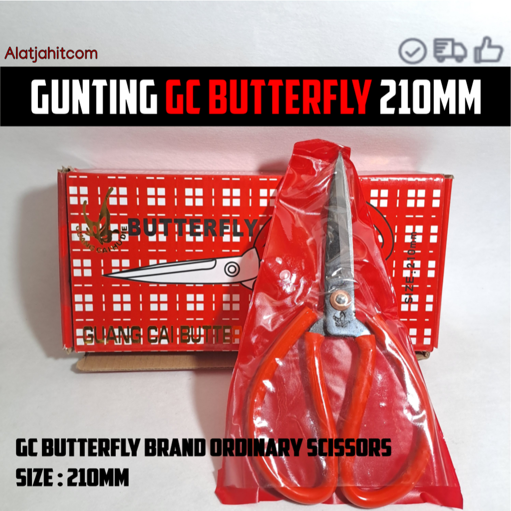 Jual Gunting Kodok Butterfly Ordinary Scissors 210MM | Shopee Indonesia
