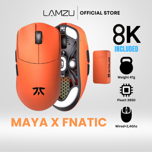 Jual Lamzu Maya X Fnatic Edition Wireless 8K Gaming Mouse Ultra ...