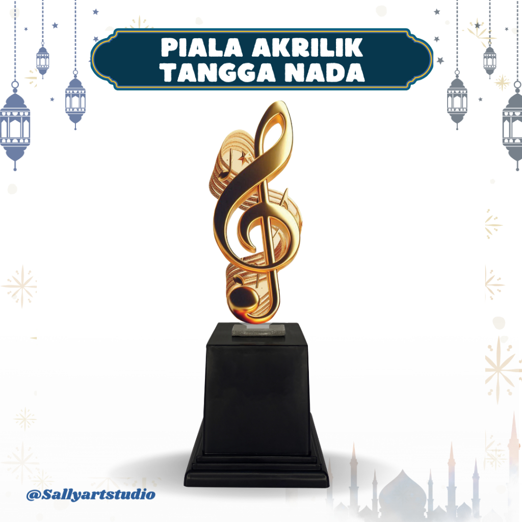 Jual Piala Akrilik Musik Plus Tatakan Hadiah Souvenir Lomba Nyanyi Mic ...