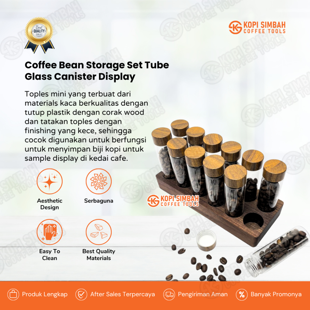 Jual Toples Tabung Kaca 12 Set With Tatakan Botol Display Sample Biji ...