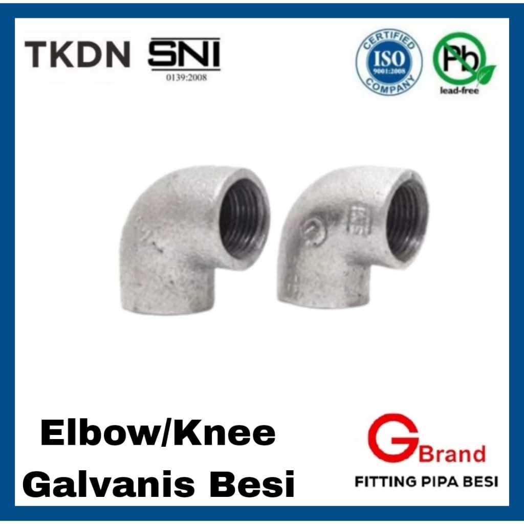 Jual Elbow Besi Galvanis 1/2” inch G Brand Knie Besi 90 deg | Shopee ...
