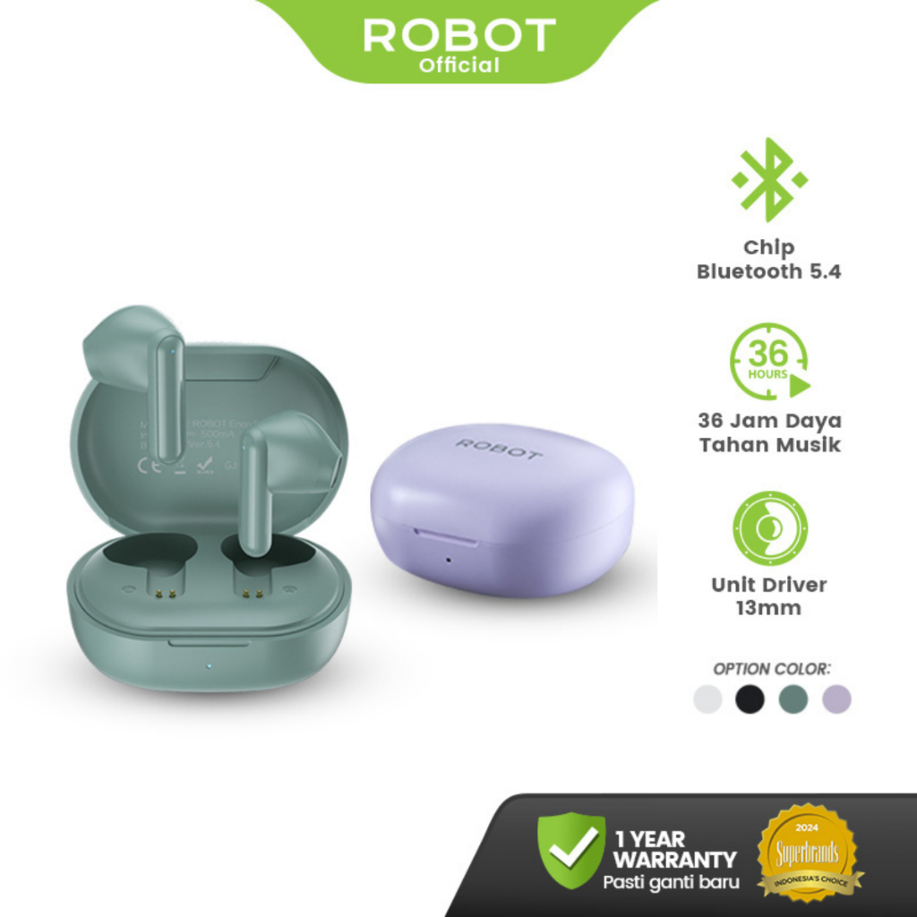Jual ROBOT TWS Enco Buds 1 True Wireless Semi In-Ear Mini Earbuds ...