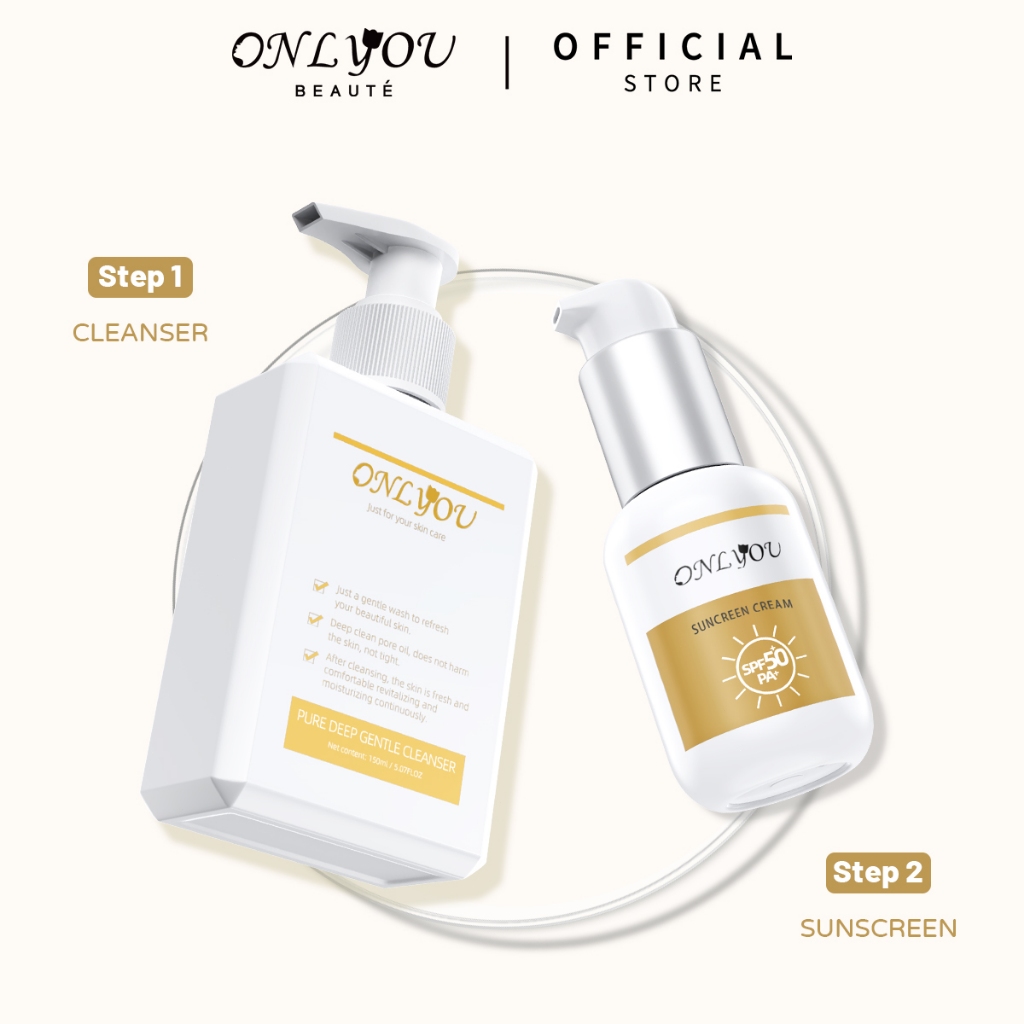 Jual ONLYOU Paket Sunscreen Cream SPF50+ PA+ kosmetik wajah UV sunblock ...