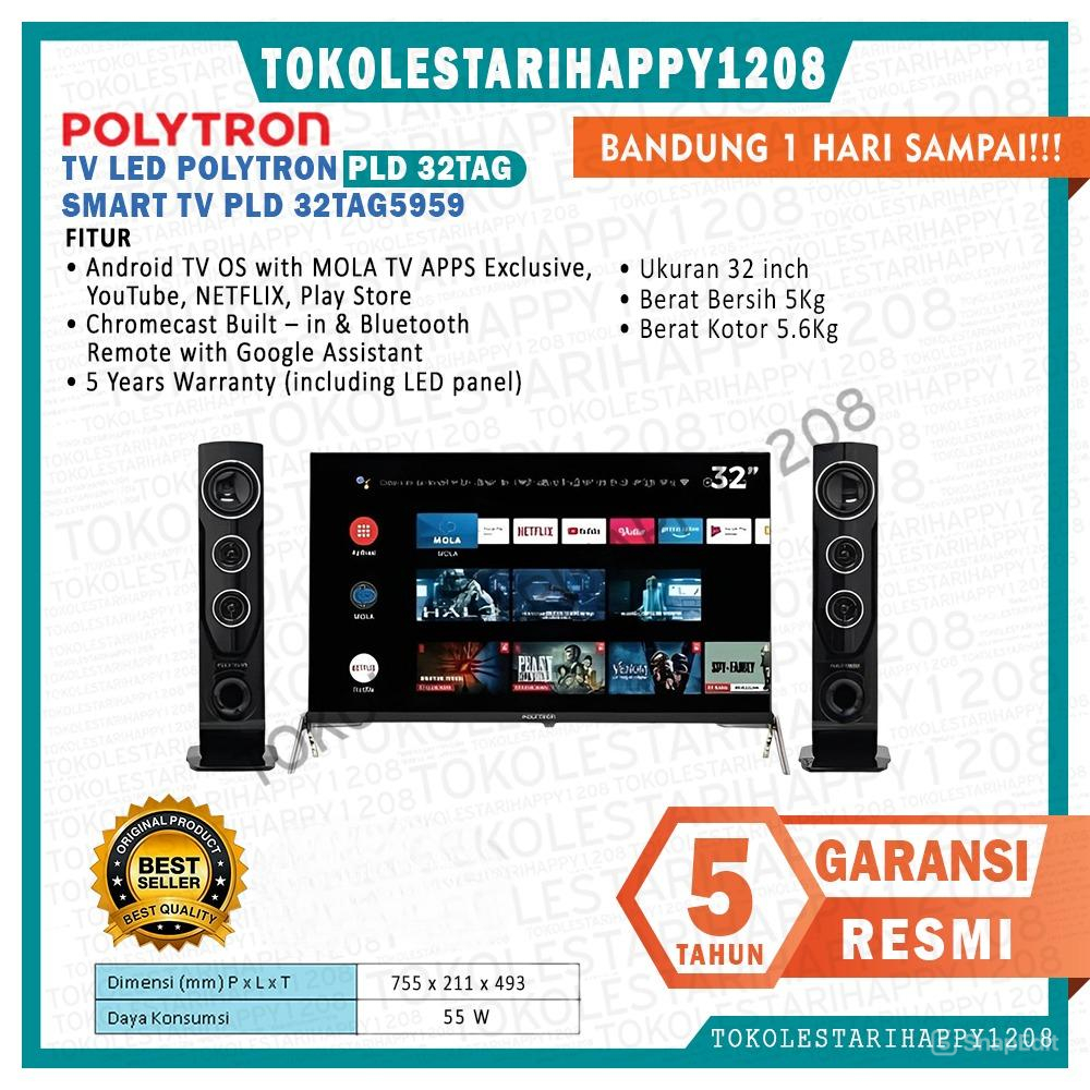 Jual LED TV Polytron Smart Android TV Cinemax Speaker Tower 32 Inch PLD 32TG9055 | Shopee Indonesia