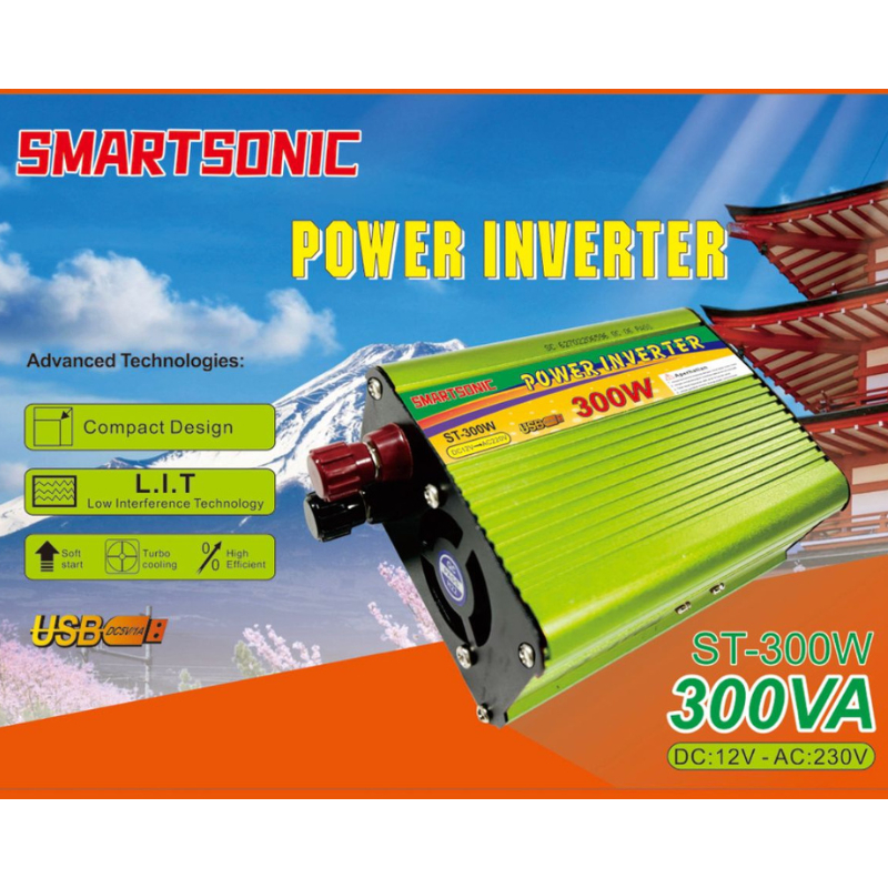 Jual Kiseki Power Inverter Smartsonic ST-150W/300W/500W/1000W Dc 12V Ac 220/230V High Quality ...