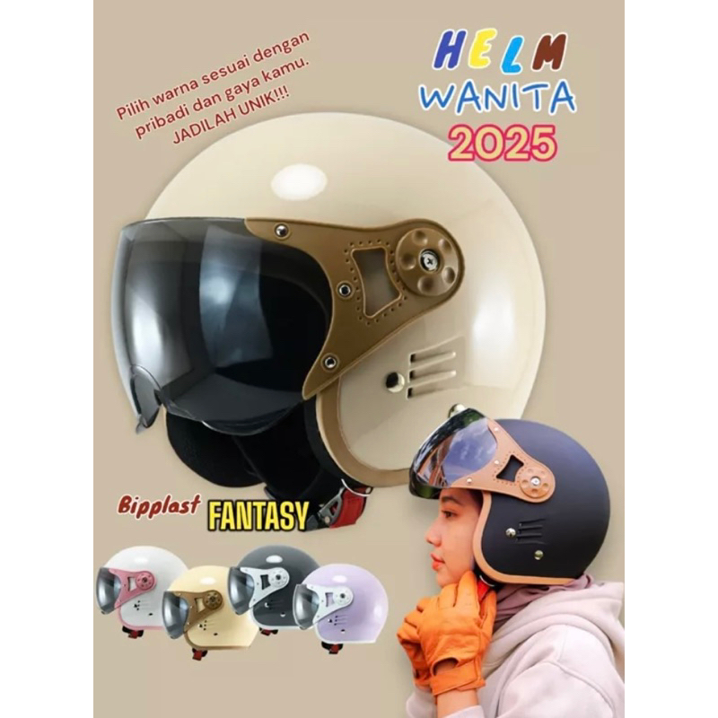 Jual helm cewe hijab friendly brh bipplast fantasy / helm hijab cepol ...