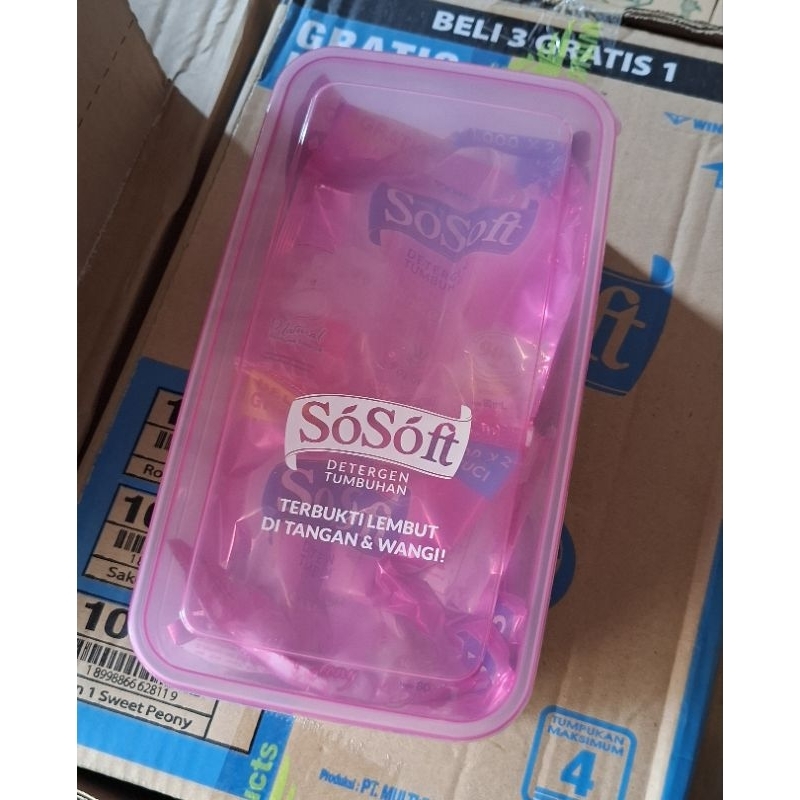 Jual SOSOFT Detergen Cair Tumbuhan Free Box Canister Beli 6 Gratis 2 ...