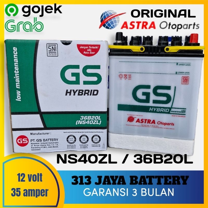 Jual AKI GS ASTRA HYBRID NS40ZL / 36B20L 12 volt 35 amper SIGRA AYLA IGNIS XPANDER ERTIGA ...