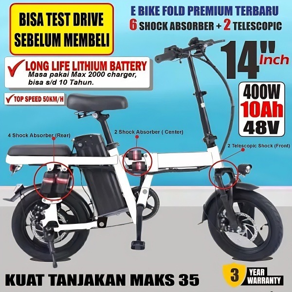 Jual ELECTRIC BIKE SEPEDA LISTRIK ANAK / SEPEDA LISTRIK LIPAT 14 INCH ...