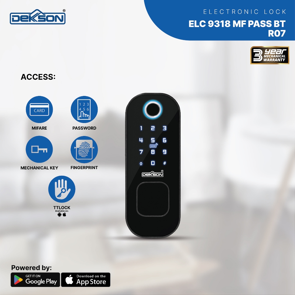 Jual DEKKSON Electronic Lock Kunci Digital ELC 9318 MF PASS BT R07 ...