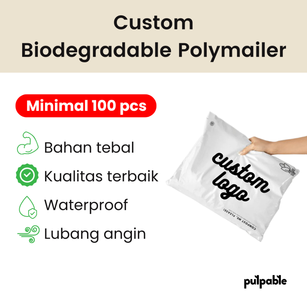 Jual Custom Biodegradable Polymailer Ramah Lingkungan / Sablon ...