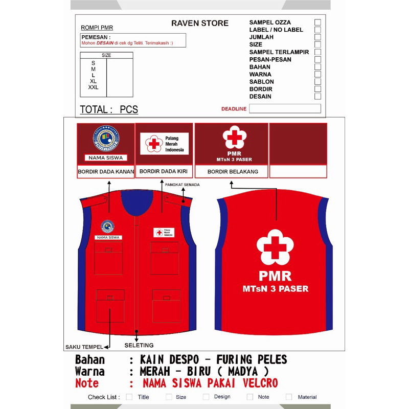 Jual Rompi PMR MTsN 3 Paser | Shopee Indonesia