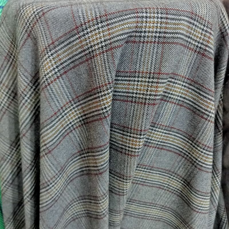 Jual Kain Semi Woll Motif Kotak Import - Kain Bahan Celana - Kain Semi ...