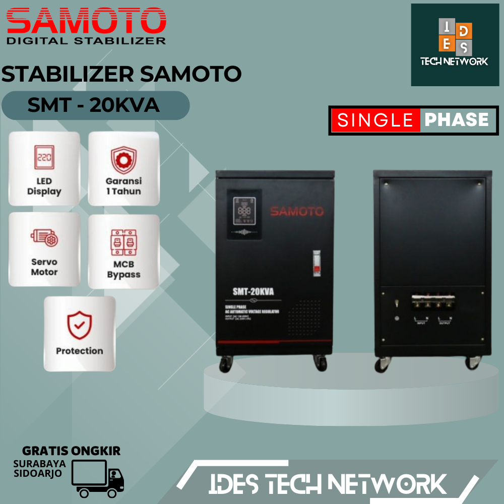 Jual Digital Stabilizer/stavolt/stabiliser listrik Samoto 20KVA single ...
