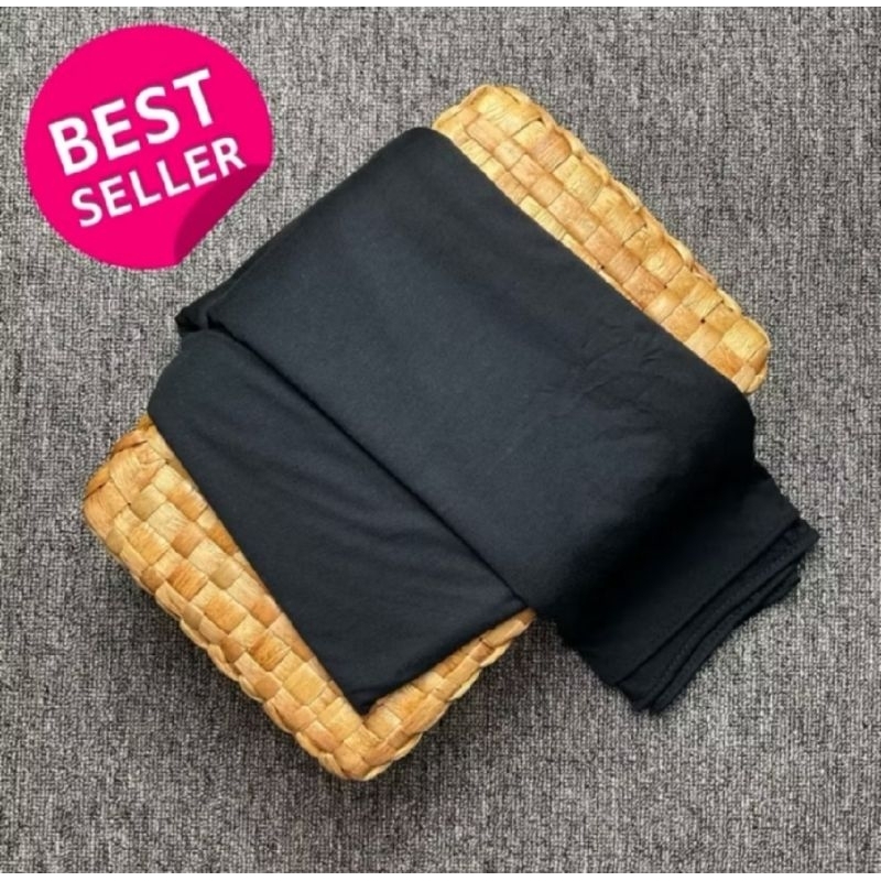 Jual Pashmina meleyot khusus hitam best seller bahan kaos rayon ...