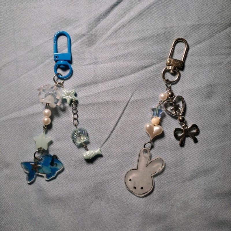 Jual Keychain gantungan kunci miffy kelinci ikan fish manik manik ...
