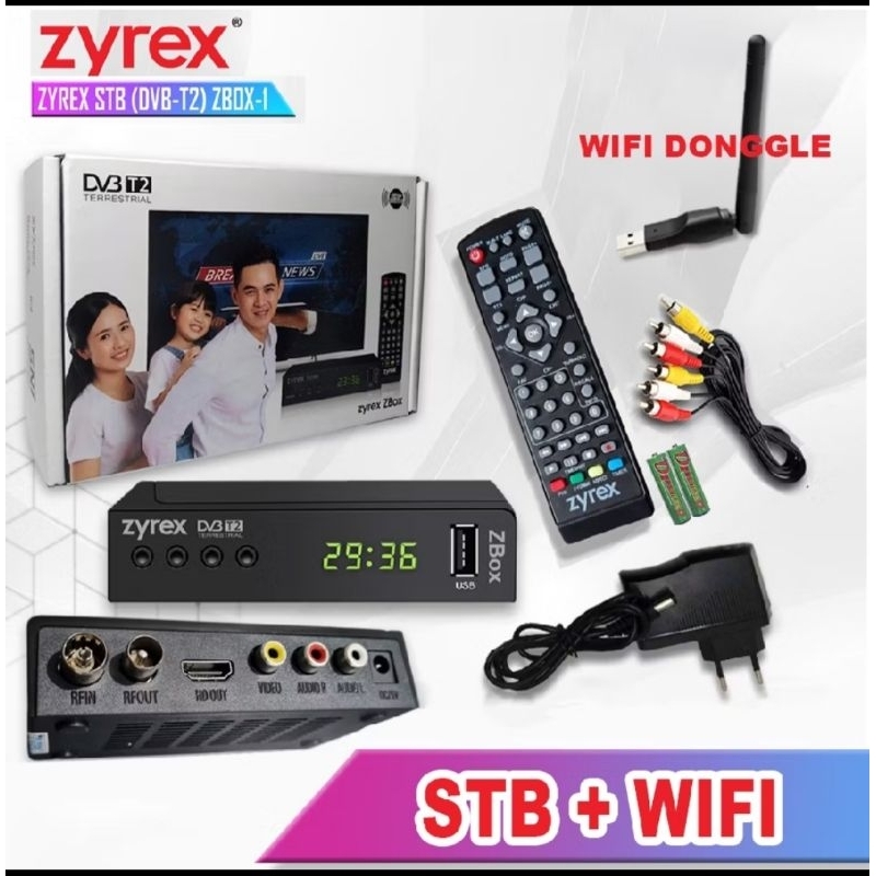 Jual Zyrex STB DVB-T2 + Wifi Dongle bisa yutube dll | Shopee Indonesia