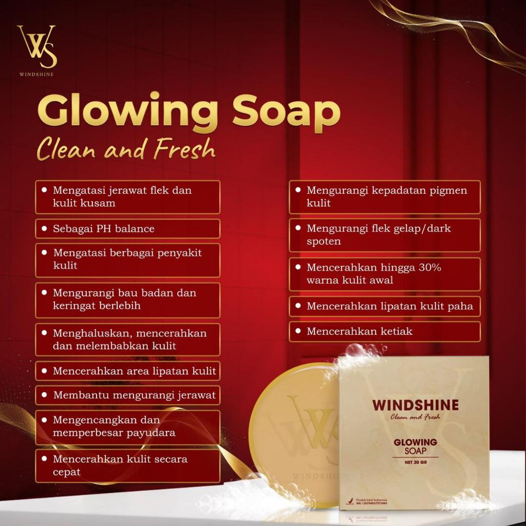 Jual SABUN WINDSHINE GLOWING SOAP 1 PIS 20GR ORIGINAL 100% | Shopee ...