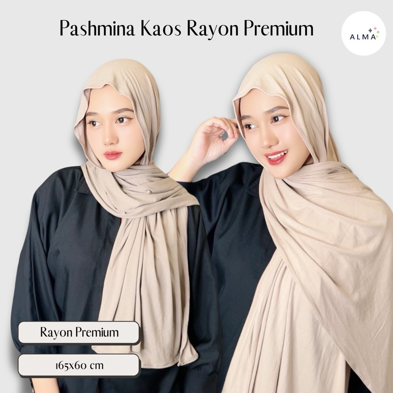 Jual Pashmina kaos Rayon Ori Premium by Alma // Pashmina Kaos Rayon ...