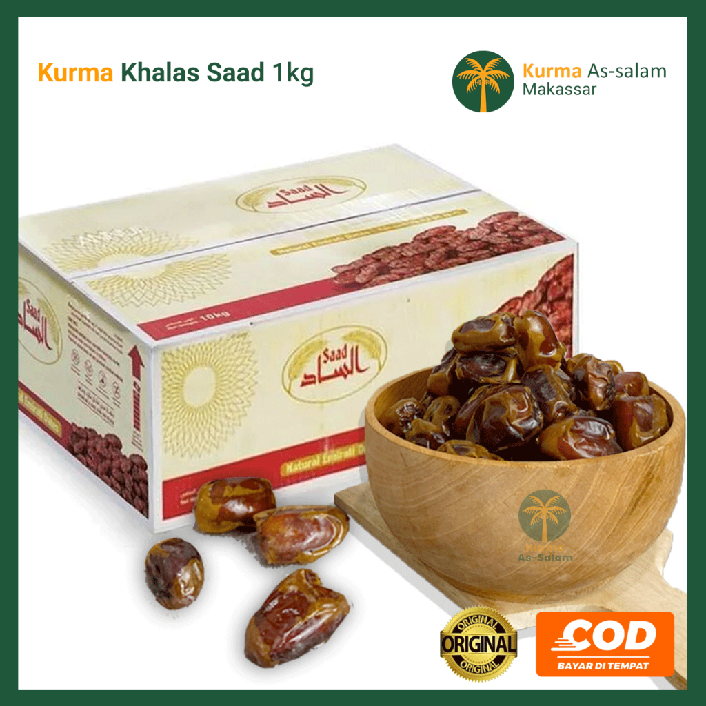 Jual Kurma Khalas Saad Kemasan 500 Gr dan 1 Kg Premium I Kholas Al Saad ...