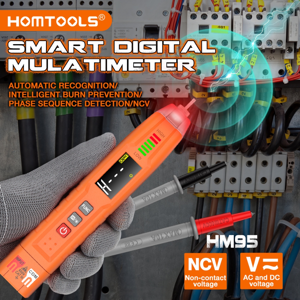 Jual HOMTOOLS HM95 Pena Uji Digital DC/AC Multimeter 600V Penguji ...
