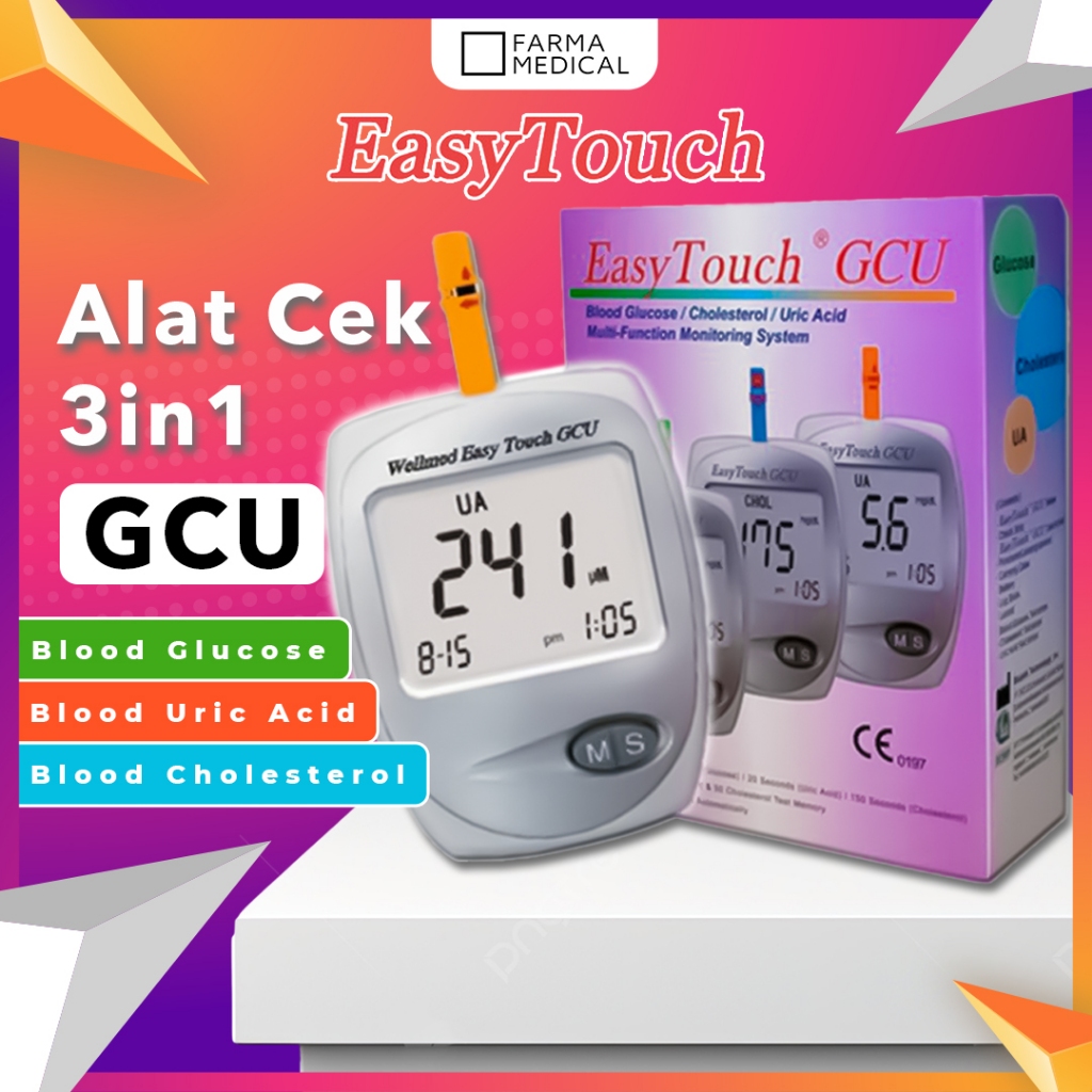 Jual Alat Easy Touch GCU 3 In 1 (Gula Darah, Asam Urat, Kolesterol ...