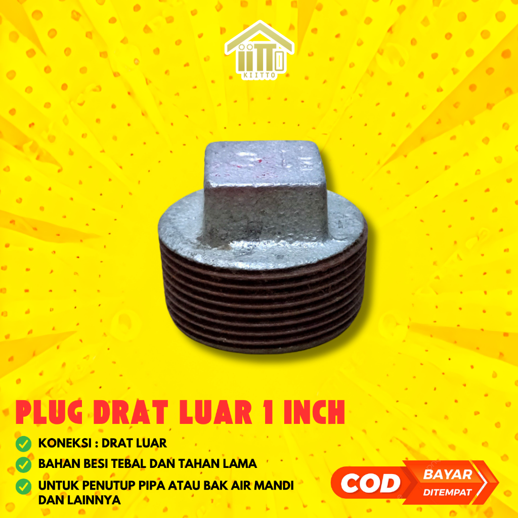 Jual PLUG DOP BESI DRAT LUAR 1 INCH / TUTUP PIPA BESI DRAT LUAR 1 iNCH ...
