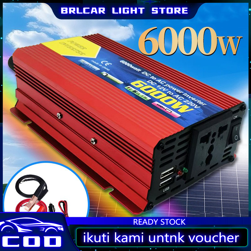Jual Inverter 6000 Watt Power Inverter DC Ke AC Aki listrik Serbaguna Daya Besaar 6000W ...