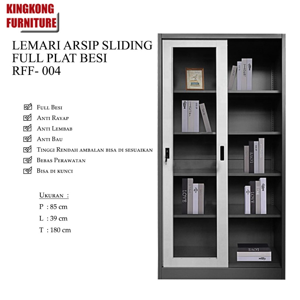 Jual Lemari Arsip Kantor / Lemari Arsip full Plat Besi Sliding RFF ...