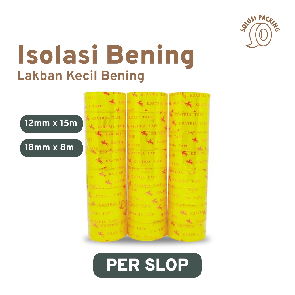 Jual Lakban Bening Isolasi Kecil 18MM & 12MM KSATRIA Tape Kualitas ...