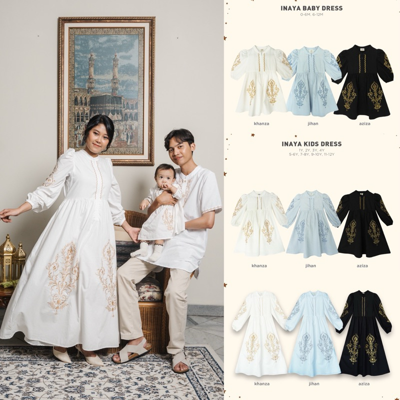 Jual Bohopanna RAYA INAYA Dress Baby Anak Dewasa / Family Set Lebaran Sarimbit | Shopee Indonesia