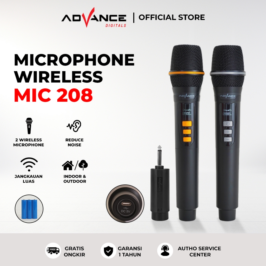 Jual Advance Mic-208 Dual Microphone Advance MIC-101 PRO Microphone Wireless Garansi Resmi 1 ...