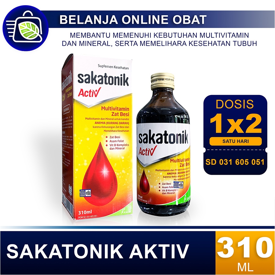 Jual SAKATONIK AKTIV 310ML // Multivitamin & Mineral untuk Anemia ...