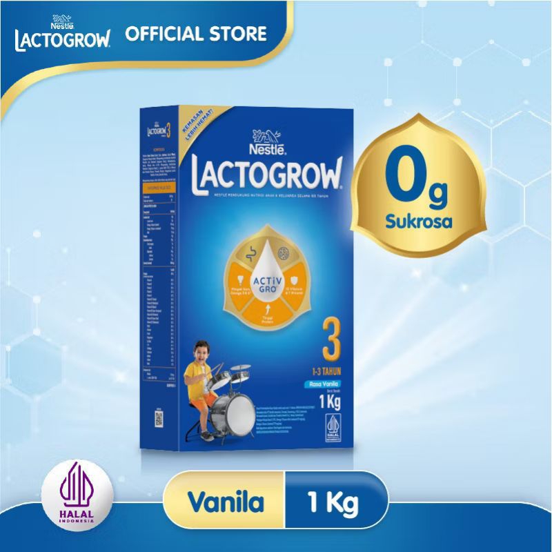 Jual Nestle Lactogrow 3 dengan ACTIVGro Susu Vanila - 1kg (1-3 tahun ...