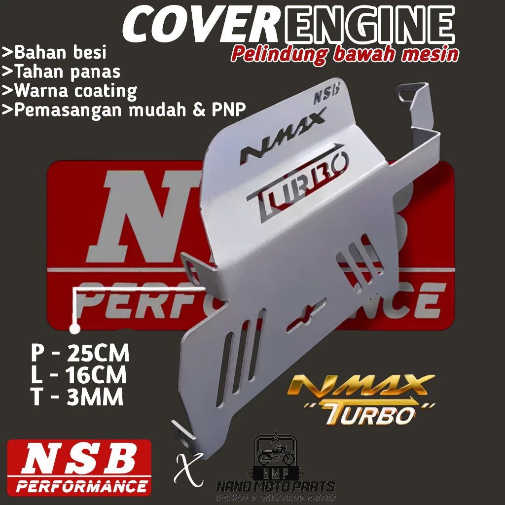 Jual COVER ENGINE NMAX TURBO NMAX NEW 155 PELINDUNG BAWAH MESIN YAMAHA ...