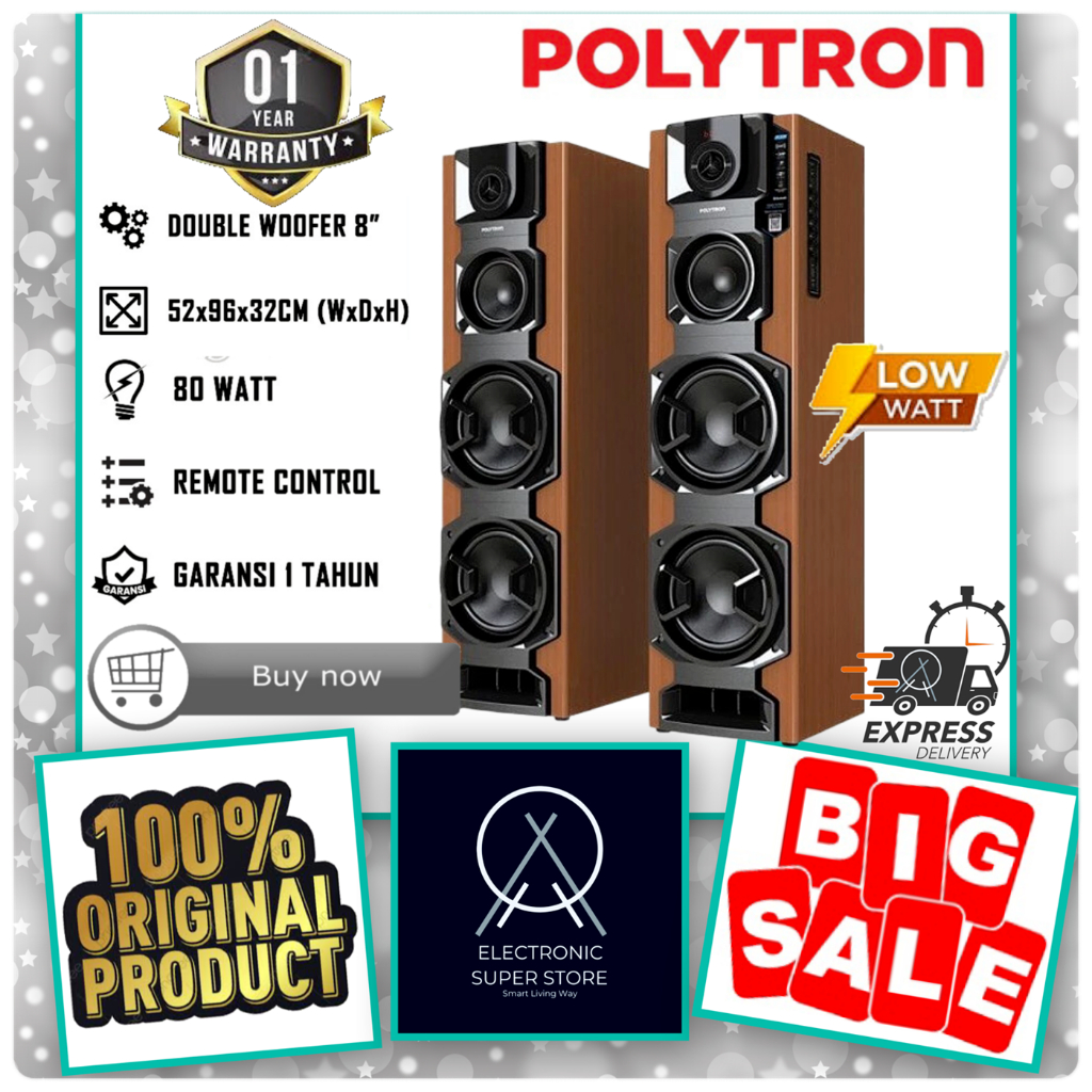 Jual POLYTRON SPEAKER AUDIO PAS-8E20 PAS8E20 PAS 8E20 SUPER BASS XBR ...