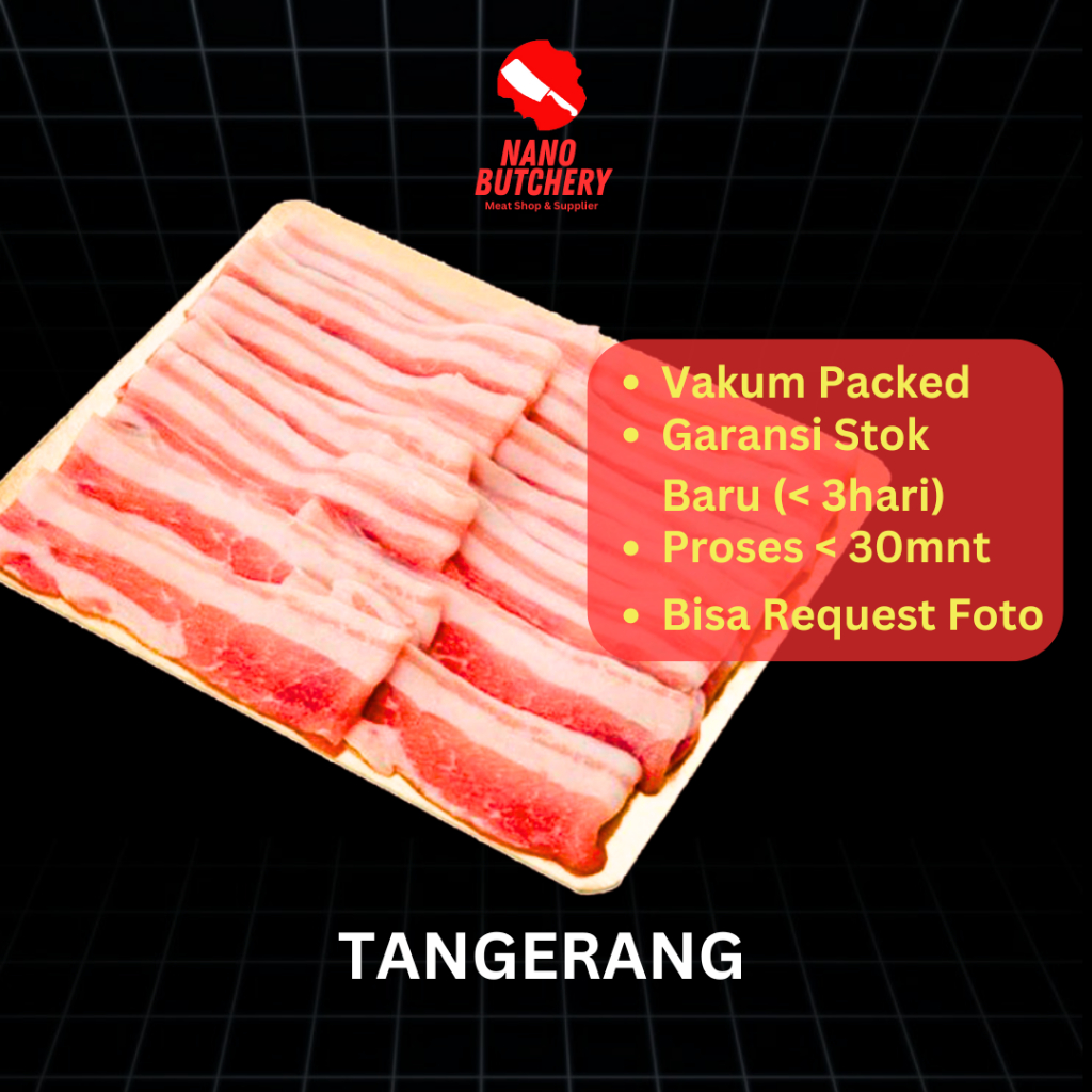 Jual Daging Samcan Babi Slice / Pork Belly Slice (No Skin) | Shopee ...