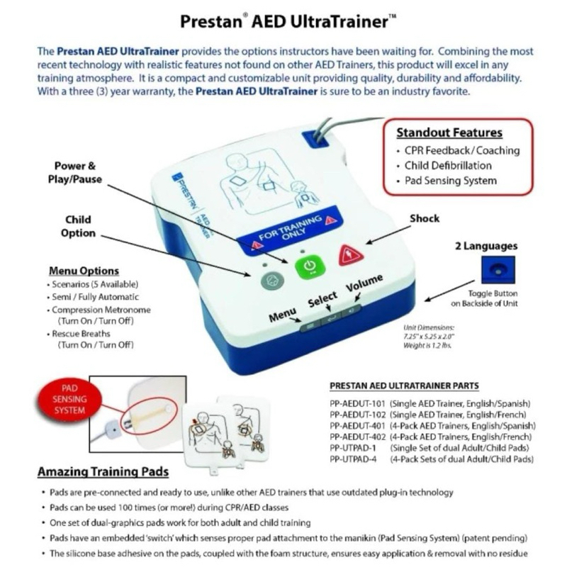Jual Prestan AED Ultra Trainer / AED Training Ultra Prestan | Shopee ...