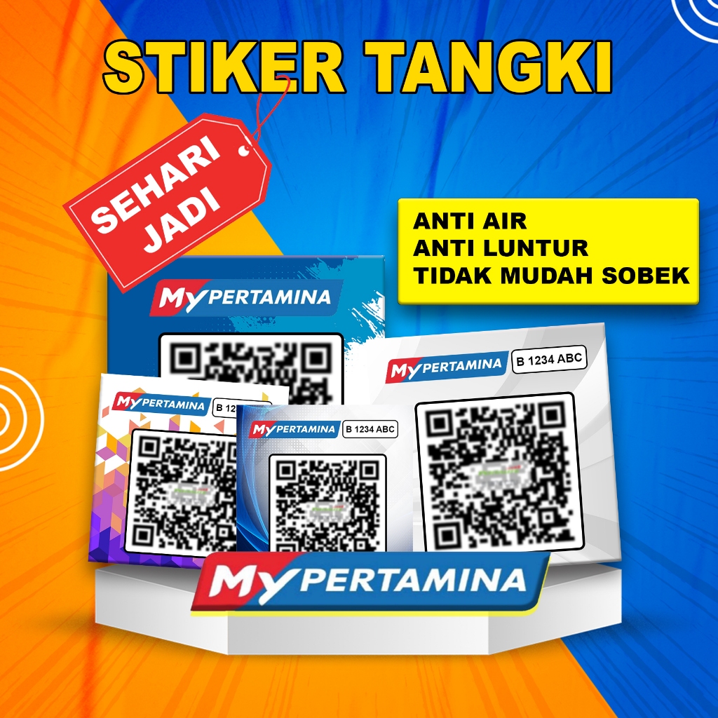 Jual cetak stiker my pertamina / stiker tangki mobil / stiker barcode | Shopee Indonesia