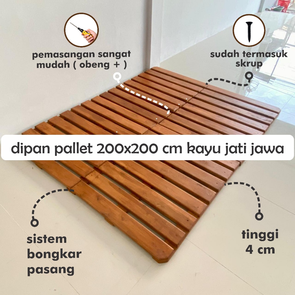 Jual Dipan Palet Alas Tatakan Kasur Minimalis Ukuran 200x200 cm Bahan ...