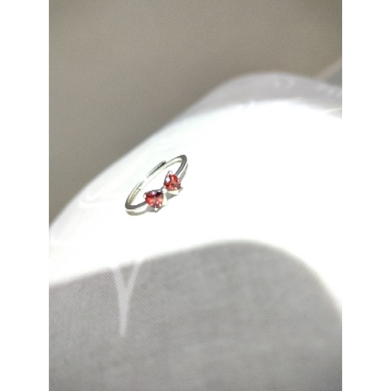 Jual Cincin Pita S925 Red Garnet Ribbon Ring Perak Silver Adjustable ...