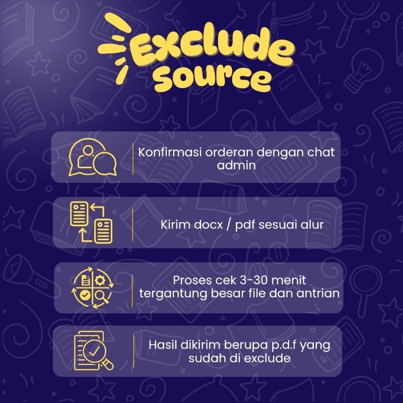 Jual Exclude source (mengecualikan sumber yang sudah terbit / self plagiasi) | Shopee Indonesia