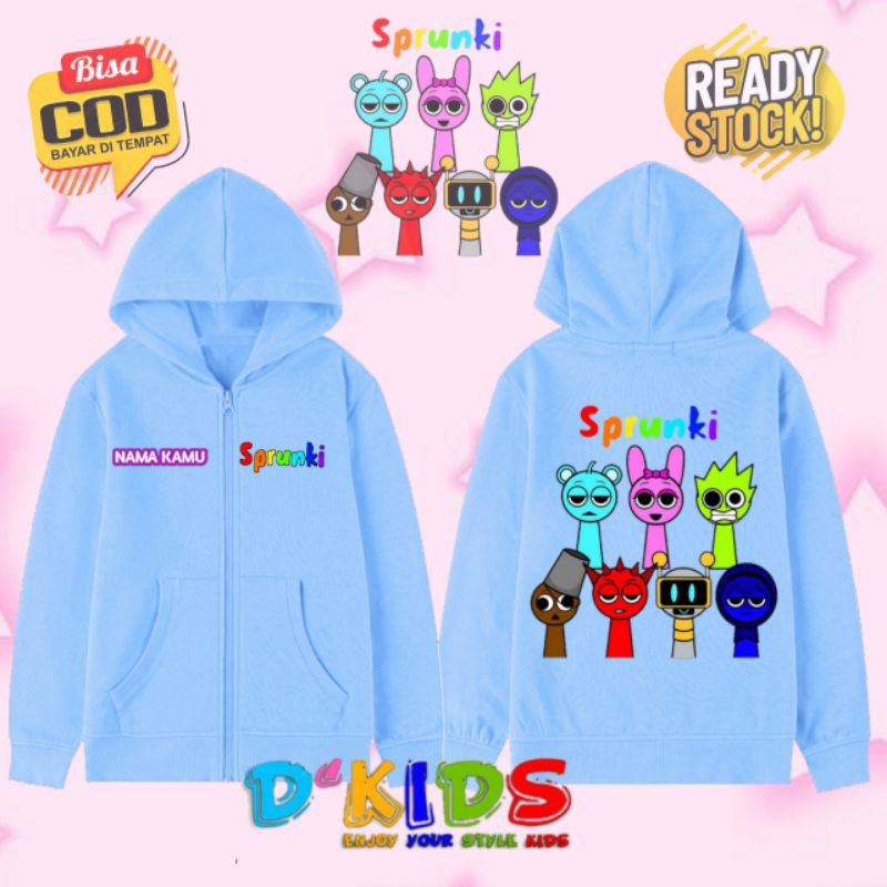 Jual Jaket Zipper Resleting Anak Sprunki Incredibok Karakter - Hoodie ...
