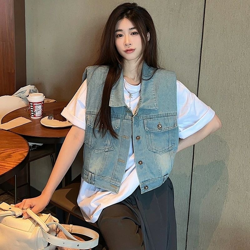 Jual Korea Rompi jeans Wanita /Vest jeans Wanita /Import A0044 | Shopee ...