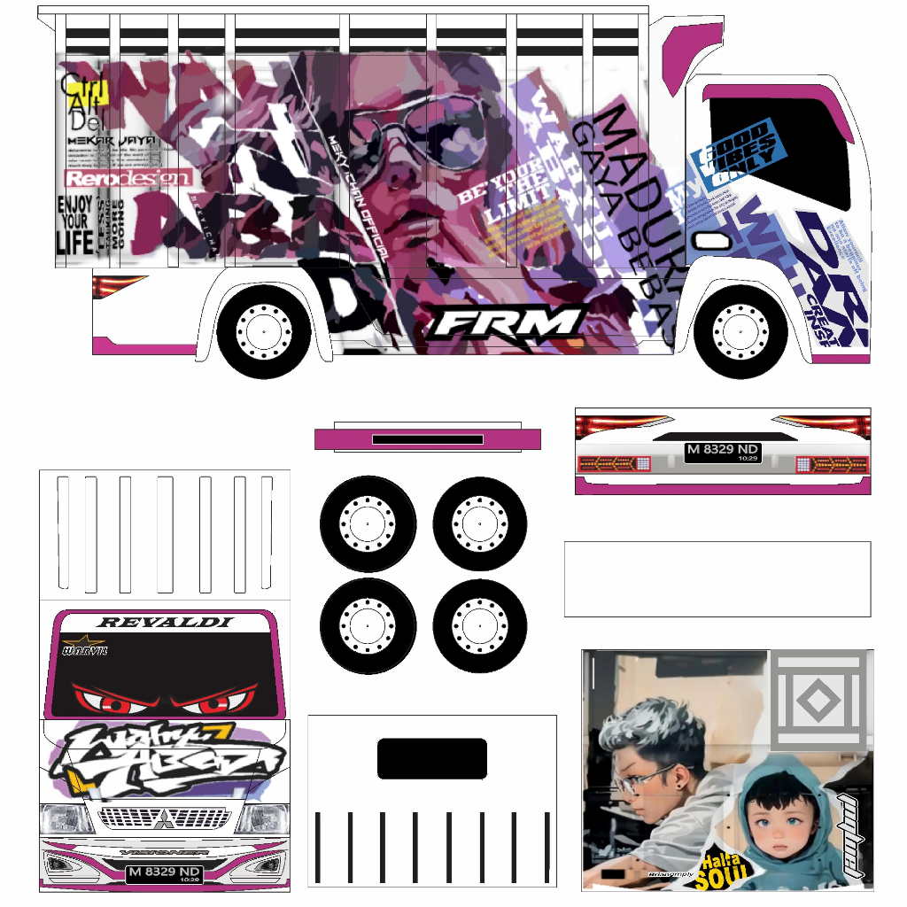 Jual Stiker Miniatur Truk Oleng 30cm Wayu Abadi Terbaru Revaldi (Bayar ...